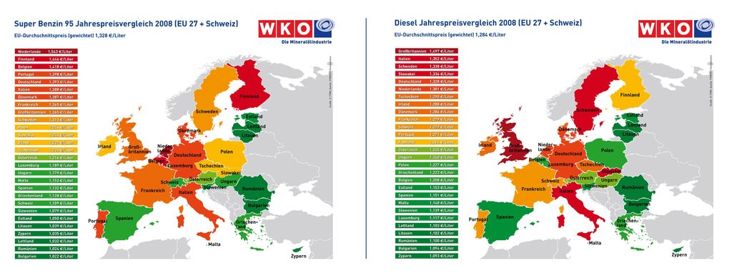 FVMI: In Österreich ist Tanken günstig