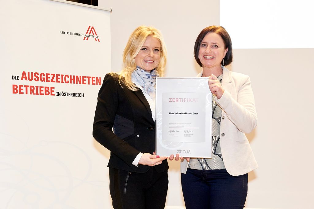 GlaxoSmithKline Österreich erneut als „Leitbetrieb Austria“ zertifiziert