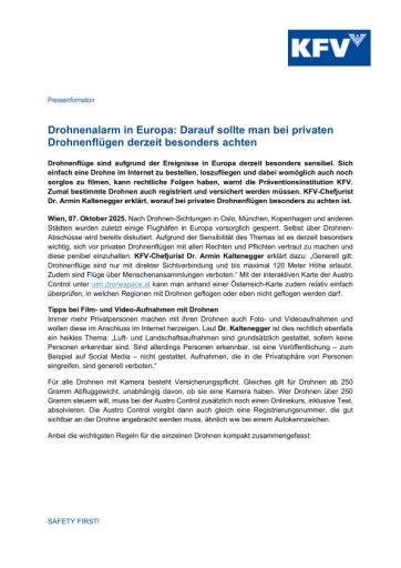 PA KFV: Drohnenalarm in Europa - Darauf sollte man bei privaten ...